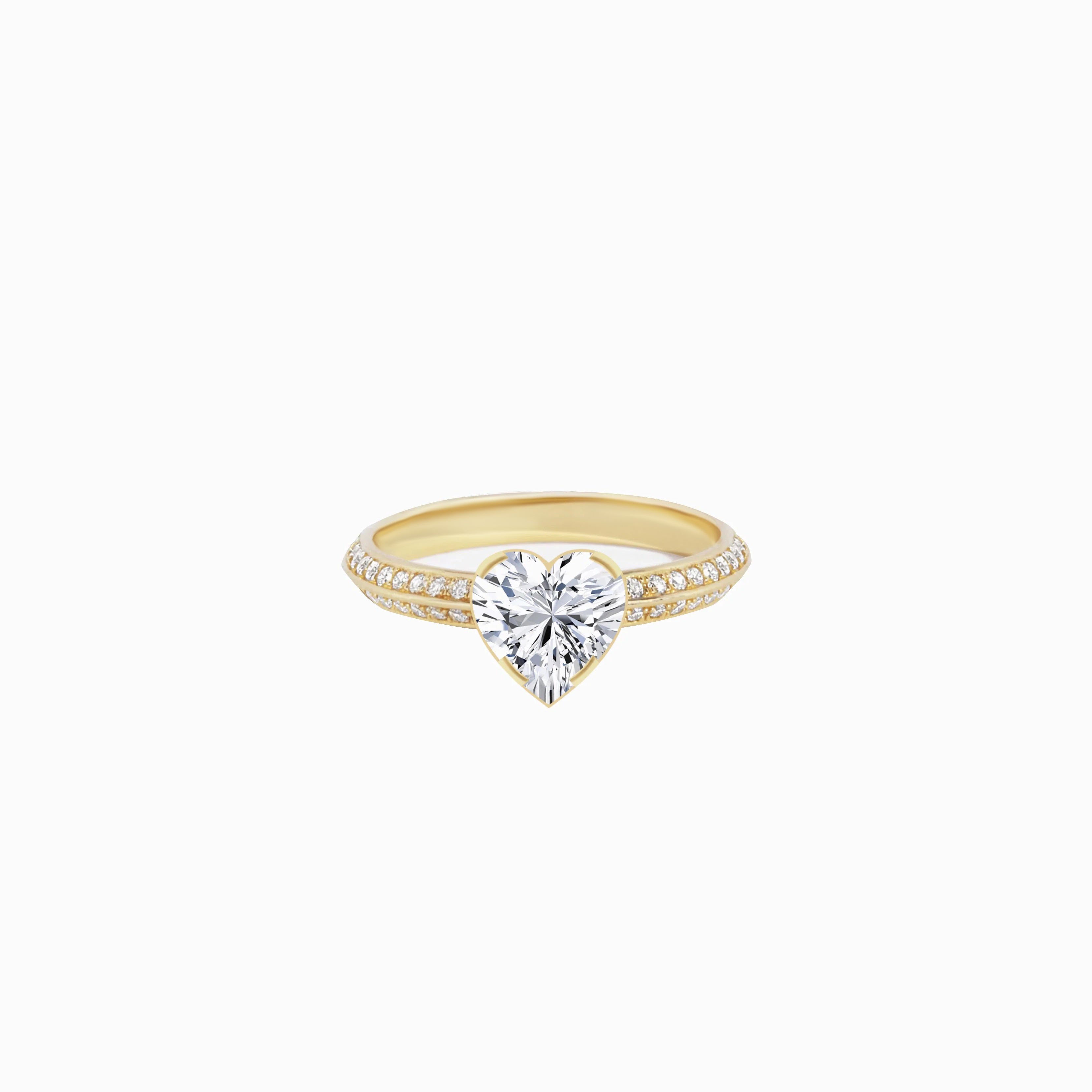 Heart Cut Pavé Diamond Ring 14k Solid Gold Fine Jewelry | BY L’AIMÉ NEW ...